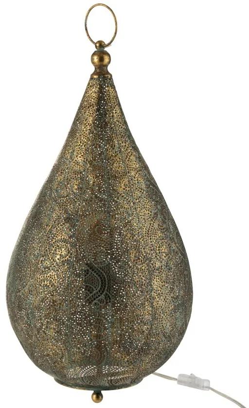 Zlatá kovová stolní lampa Oriental antik gold - Ø 30*59 cm | BIANO