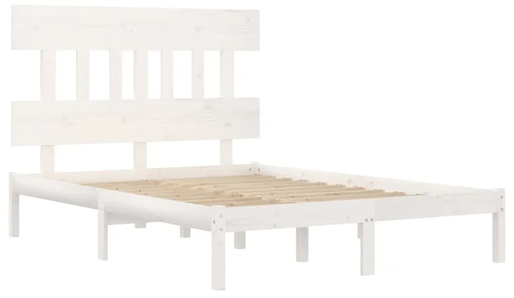 Rám postele bílý masivní dřevo 120 x 200 cm,  3104734