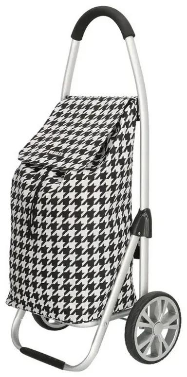 Beagles Černo-bílý prémiový nákupní vozík na kolečkách “Aluman“