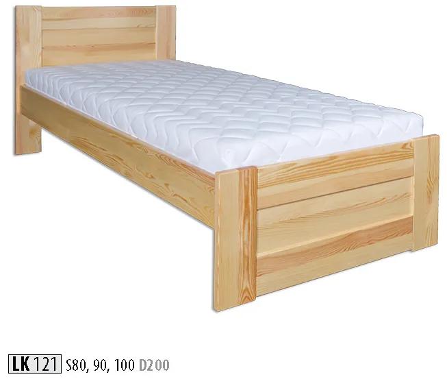 Drewmax Dřevěná postel 90x200 LK121 ořech