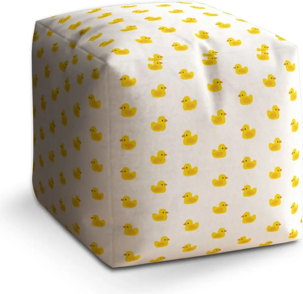 Sablio Taburet Cube Žluté kačenky - 60x60x60 cm