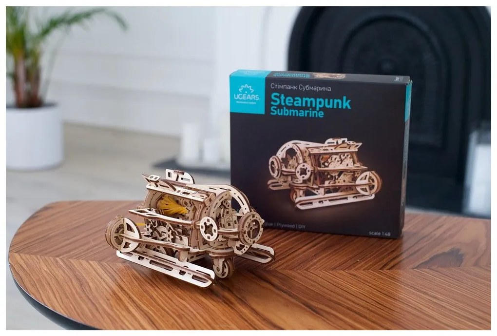 Ugears 3D dřevěné mechanické puzzle Steampunková ponorka