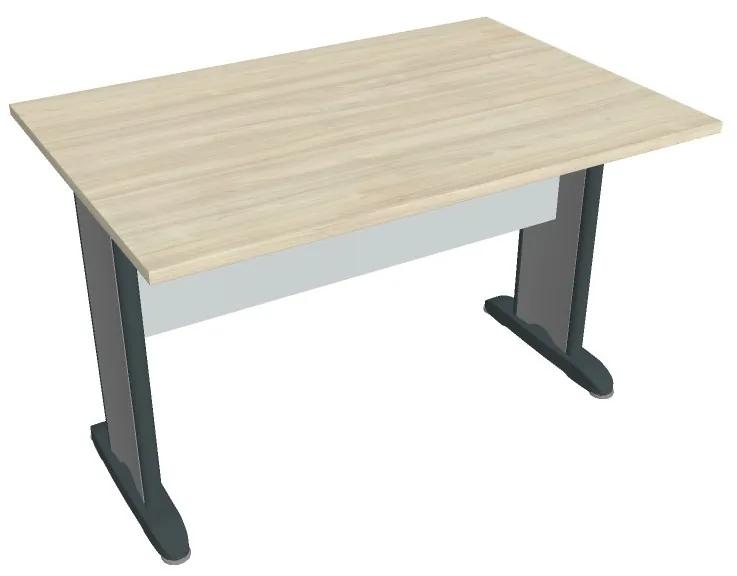 Stůl jednací rovný 120 cm - Hobis Cross CJ 1200 Dekor stolové desky: akát, Dekor lamino podnože: šedá, Barva nohou: černá