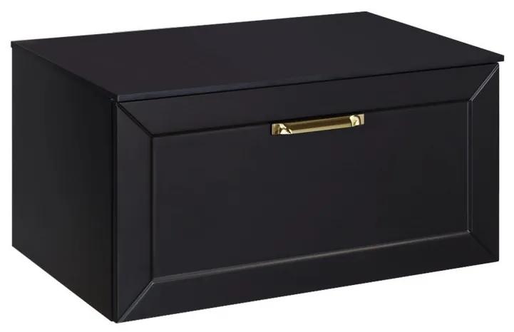 BESCO Spodní skříňka DEXA černá matná Barva - Černá , Madla - Zlatá, Rozměr A - 80 cm, Rozměr B - 50 cm, Rozměr C - 40 cm NASUD854CZ
