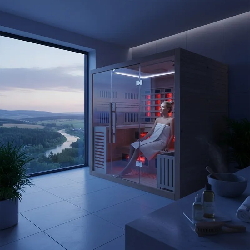 BPS-koupelny Kombinovaná sauna 2v1  - Infrasauna + finská sauna 200x160, 5-6 osob