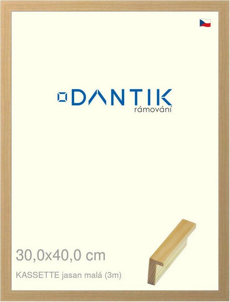 DANTIK rámeček 30x40 | KASSETTE jasan malá (Plexi Čiré)