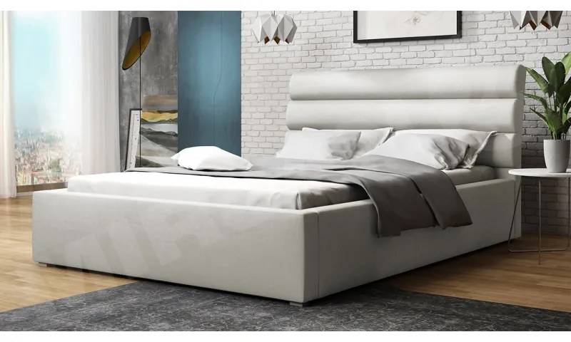 Čalouněná postel s úložným prostorem a roštem Exorim, Rozměr postele: 200x200, Potah: Victoria 14 853
