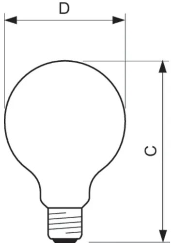 LED žárovka E27 Philips Classic Filament G93 7W (60W) teplá bílá (2700K)