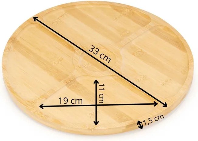 Servírovací talíř 33cm otočný SPRINGOS KI0170 přírodní