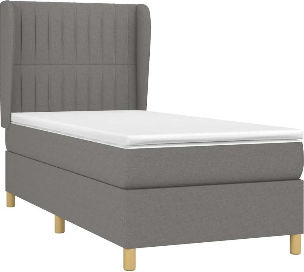 Box spring postel s matrací tmavě šedá 80 x 200 cm textil 3128638