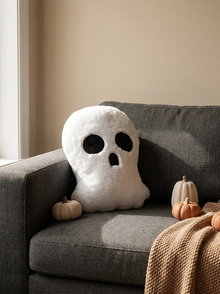 Sinsay - Halloweenský dekorativní polštář ve tvaru ducha - bílá