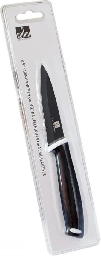 nůž kuchyňský na zeleninu Sandrik Berndorf  ocel čepel 9 cm teflonový Collini černý (0375100206)