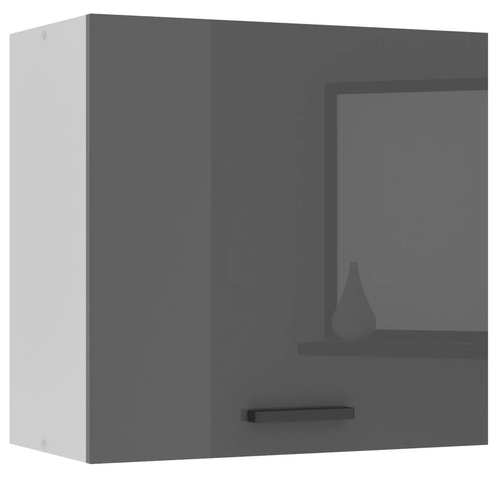 Kuchyňská skříňka Belini Premium Full Version horní 60 cm šedý lesk