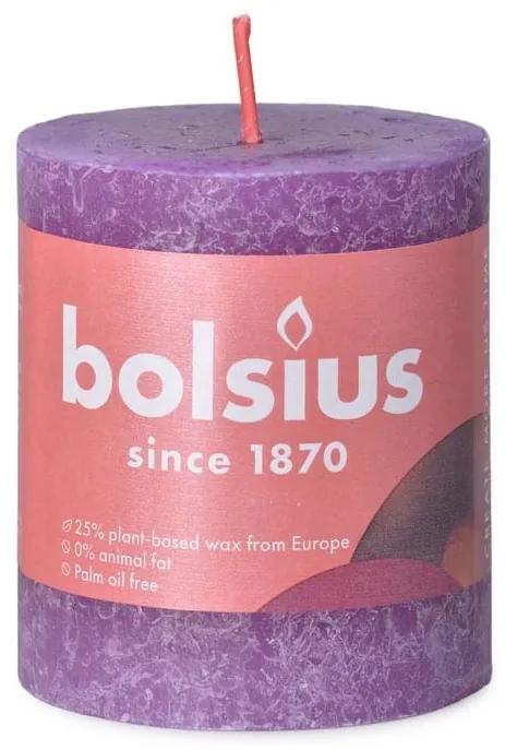 Bolsius Rustic Shine Válec 68x80mm Vibrant Violet, fialová svíčka