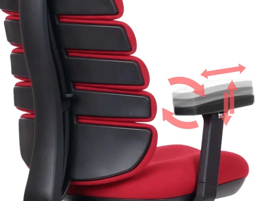 MERCURY Ergonomická kancelářská židle WORKEASE - červená látka