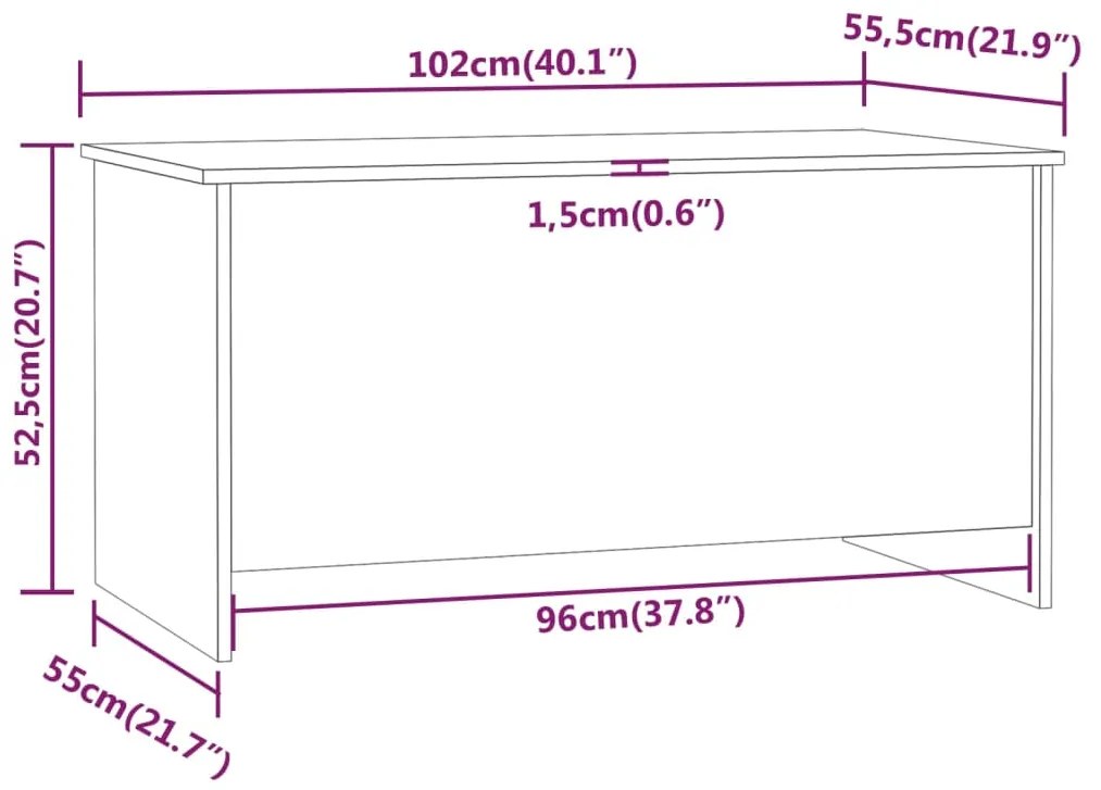 Konferenční stolek betonově šedý 102 x 55,5 x 52,5 cm kompozit - Default Title