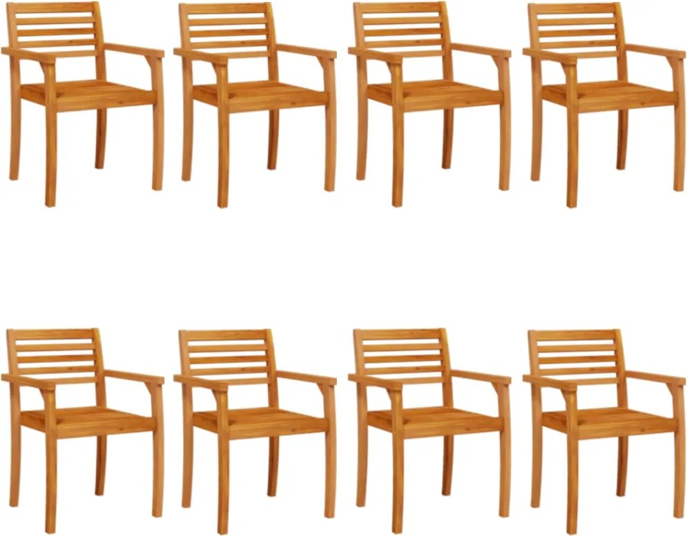 Zahradní židle 8 ks 59 x 55 x 85 cm masivní akáciové dřevo 3217204