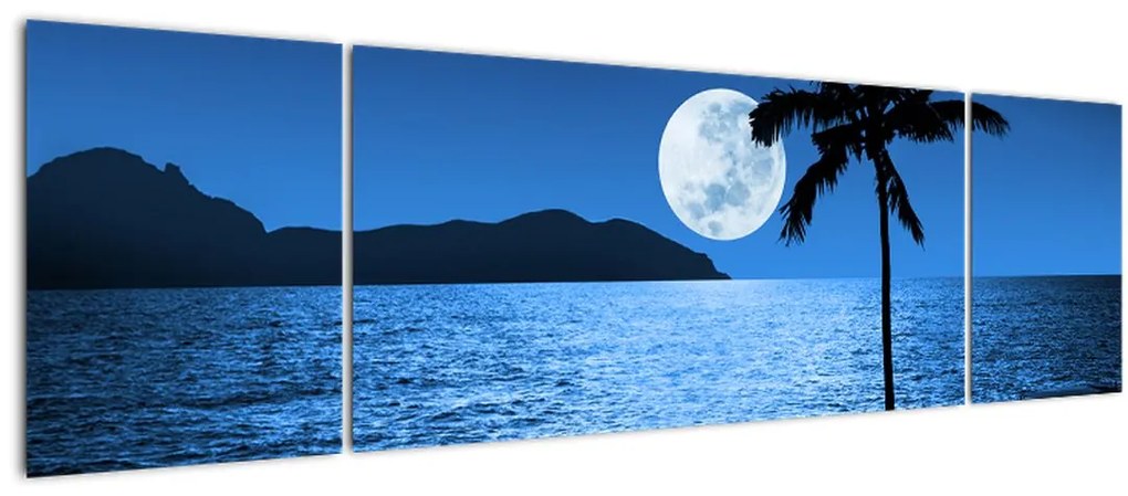 Obraz - Měsíc nad mořskou hladinou (170x50 cm)