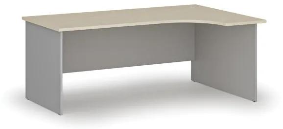 Kancelářský rohový pracovní stůl PRIMO GRAY, 1800 x 1200 mm, pravý, šedá/bříza