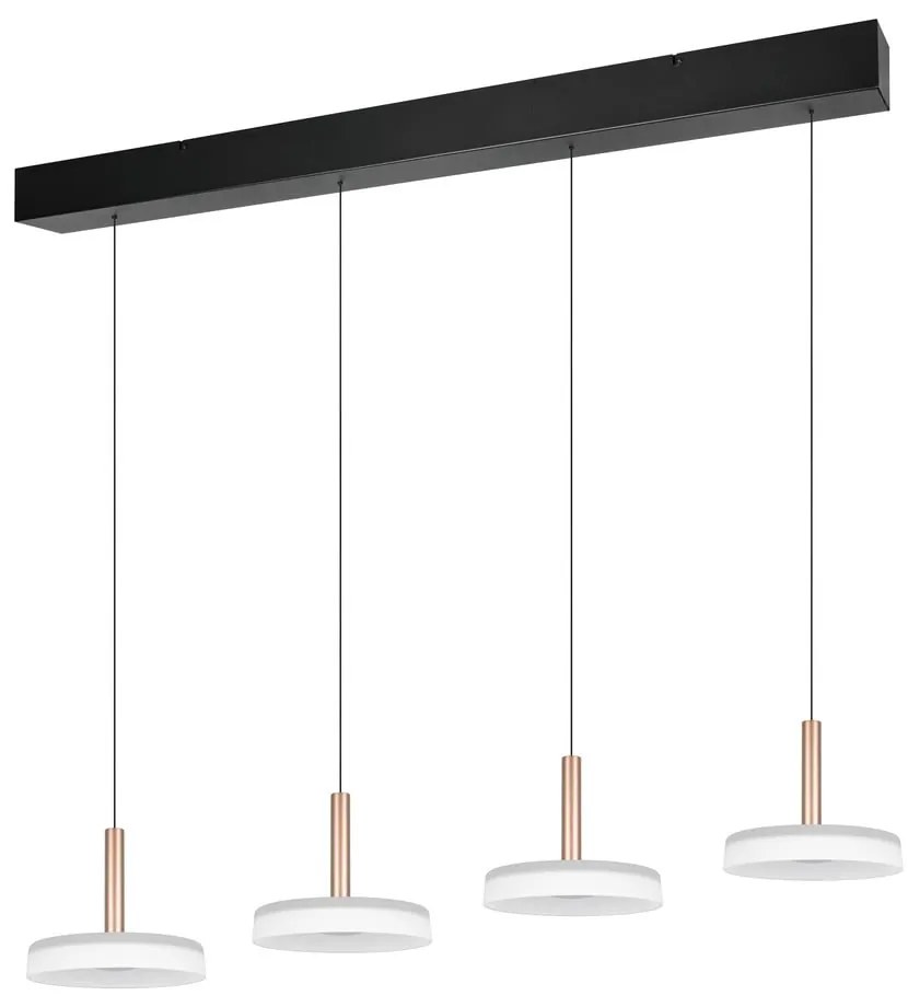 LED stmívatelné závěsné svítidlo v černobílo-zlaté barvě se skleněným stínidlem Celeste – Trio