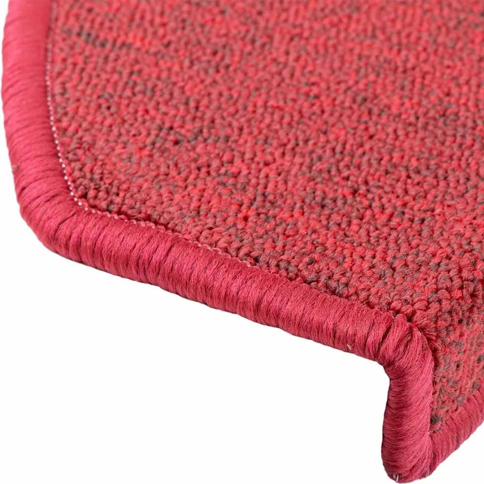 Schodové rohože 10 ks 65 x 24 x 4 cm červené půlkulaté velké 149761
