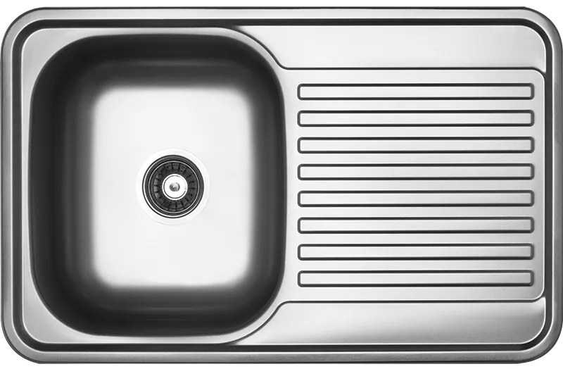 Kuchinox Faro, 1-komorový nerezový dřez 780x480x185 mm, drážkovaný povrch, ocelová, LAV-SKH_311T