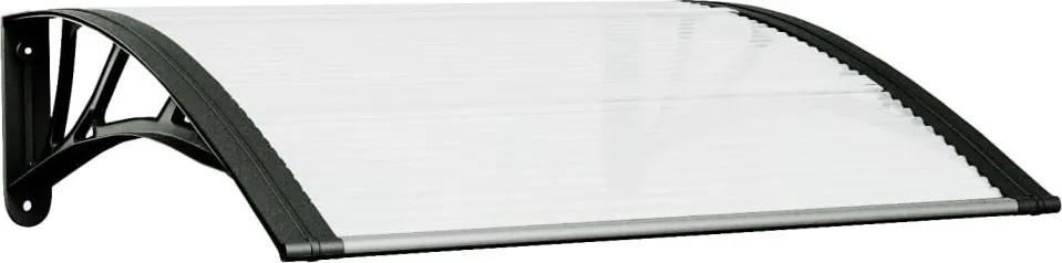 vidaXL Vchodová stříška černá a průhledná 80 x 75 cm polykarbonát [153585]