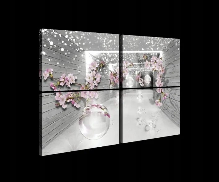 Obraz 120x80 modulární diptych polyptych višňový květ růžové květy jaro