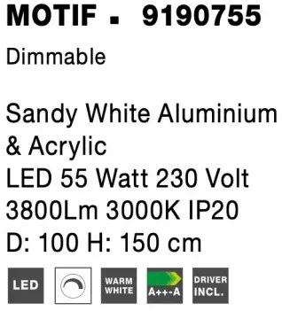 LED lustr Motif 100 bílé stmívatelné
