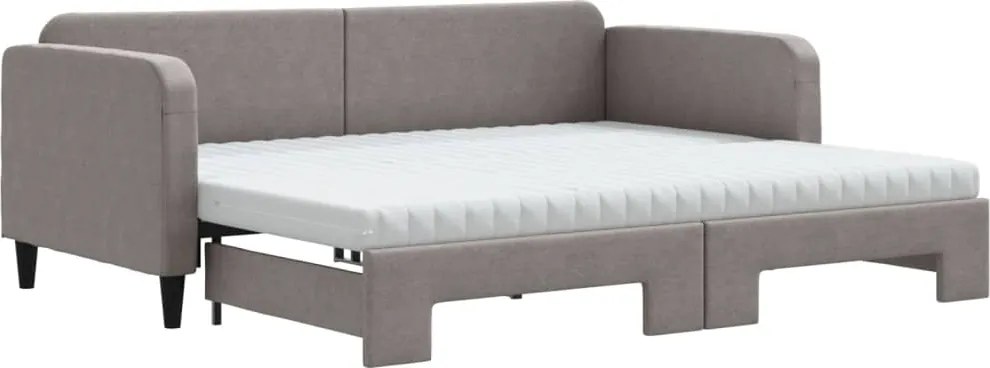 Válenda s přistýlkou a matracemi taupe 90 x 200 cm textil 3196837