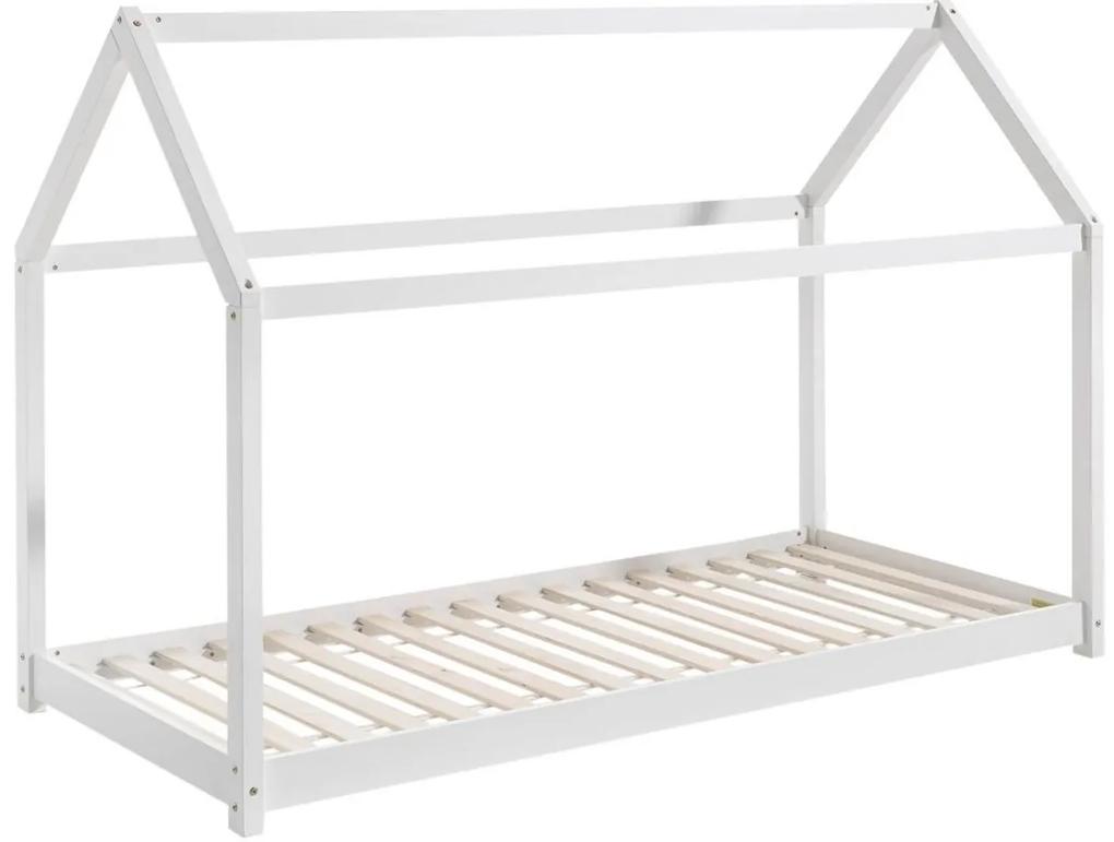 OnaDnes -20% Bílá borovicová dětská postel Vipack Cabane 90 x 200 cm