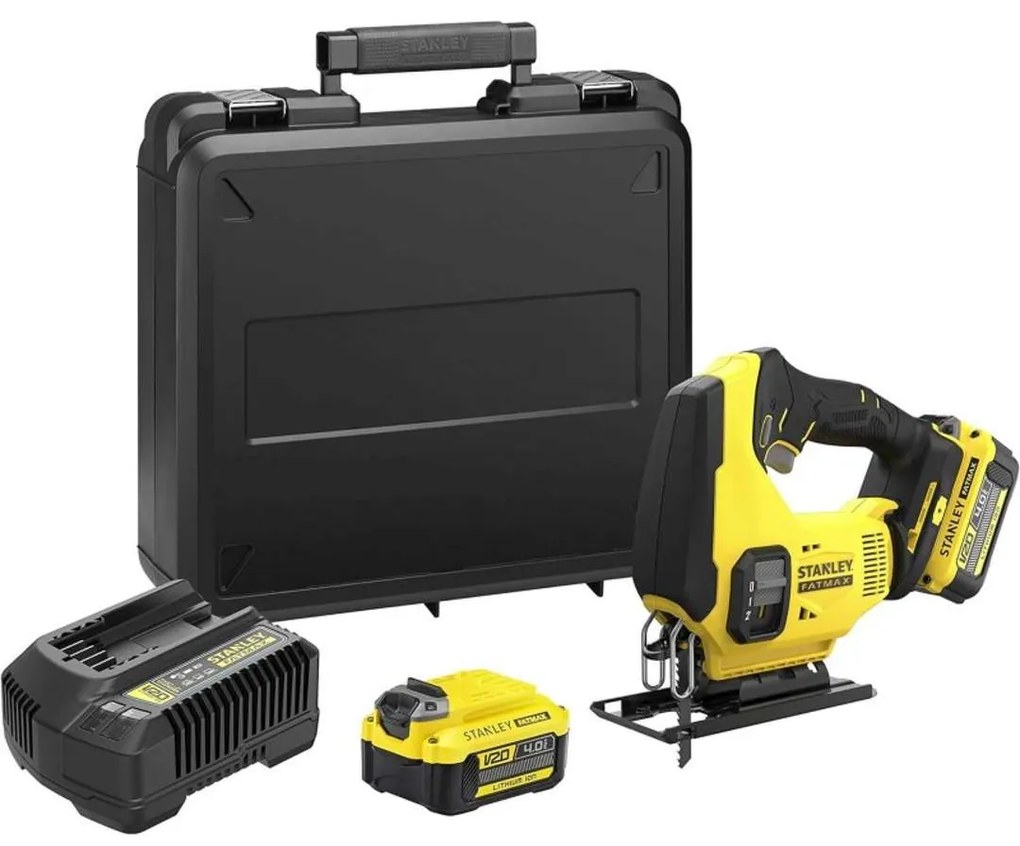 Stanley - 18V AKU přímočará pila, 2x aku 4,0 Ah Li-Ion, nabíječka SFMCS600M2K-QW