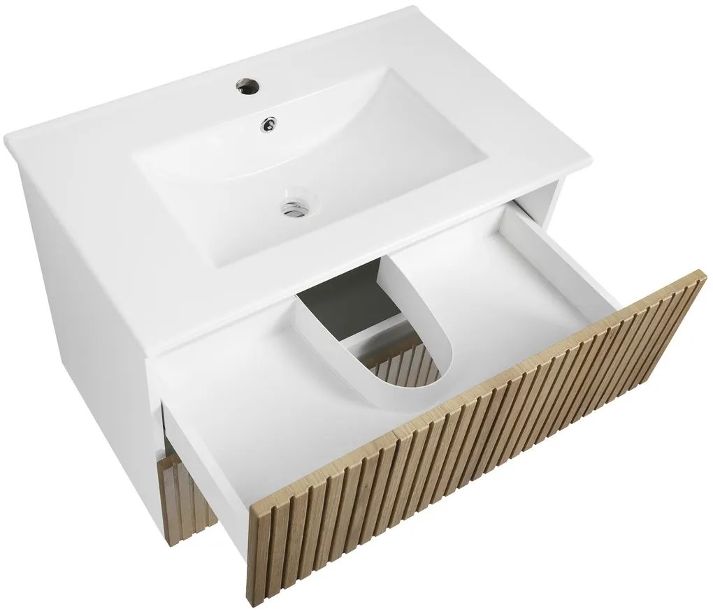 Aqualine Aqualine, PANEDA STRIP umyvadlová skříňka 74,5x55x45,2cm, dub emporio, PN375