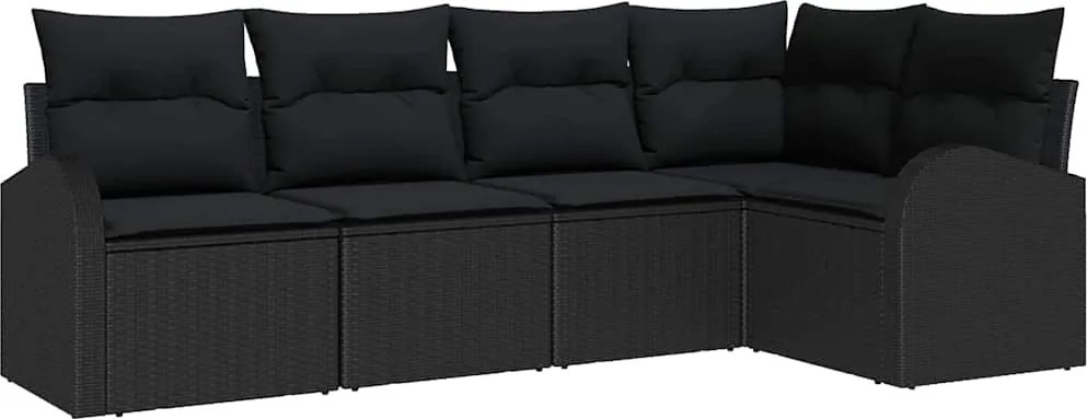 Set pohovek s polštářem Černá Polyester 3346043