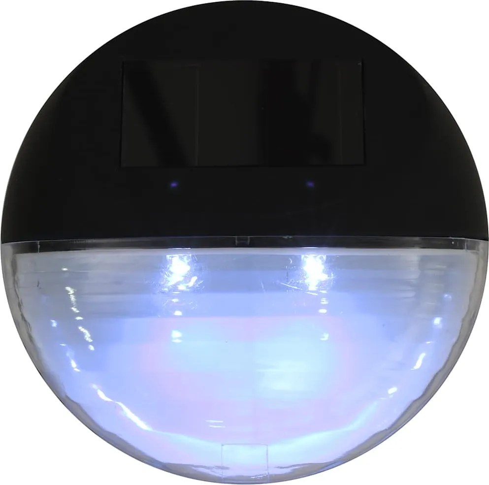 Zahradní nástěnné solární lampy LED 24 ks kulaté černé 277139