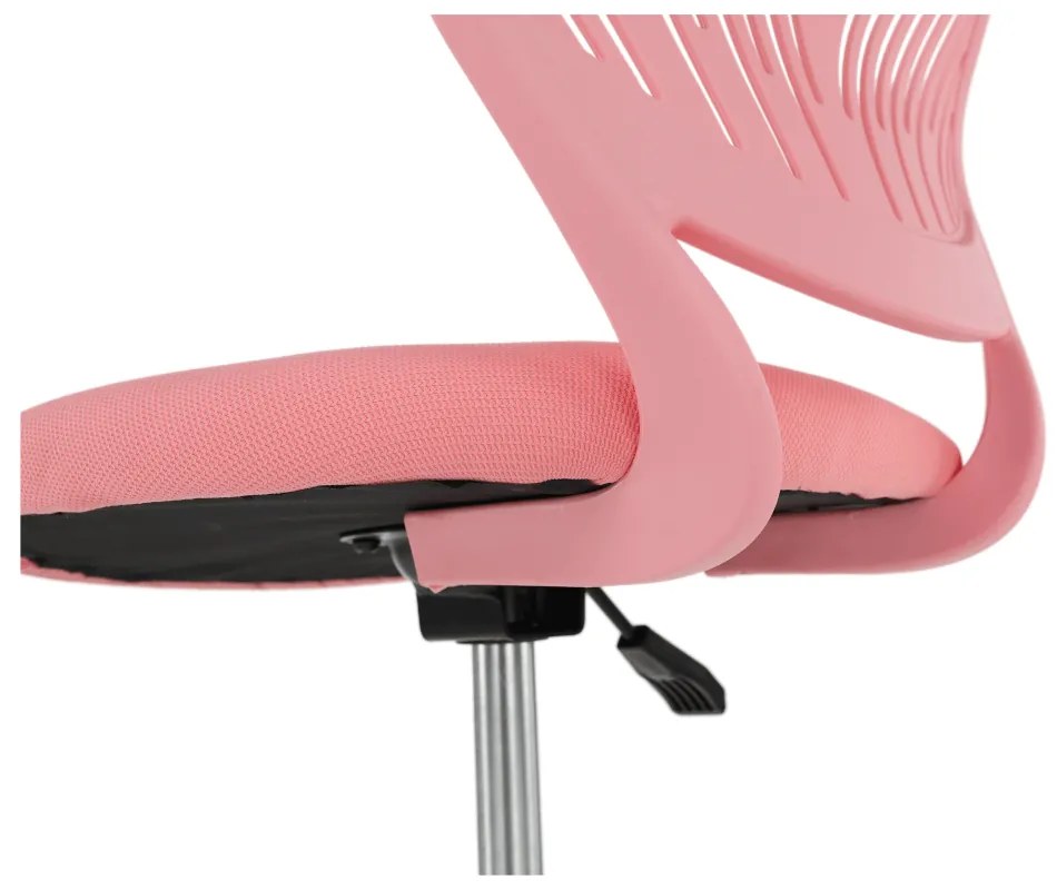 Dětská židle PIXIE - kov, polyester, růžová / chrom