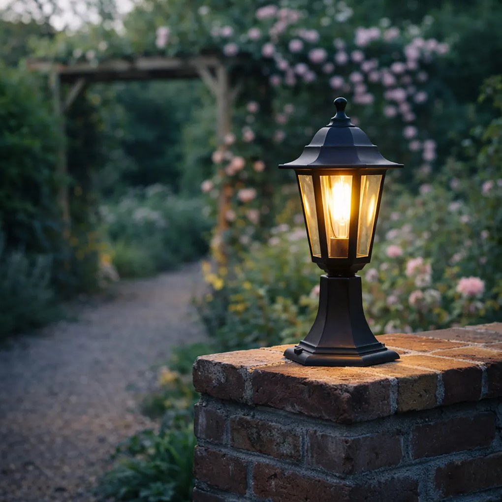 Klasická venkovní stojací lampa černá 42,2 cm IP44 - New Haven