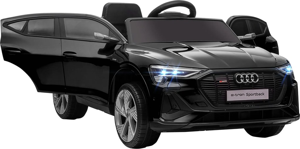 HOMCOM 12V Dětské Elektrické Auto Audi E-tron s Dálkovým Ovládáním, Bezpečnostním Pásem, Hudbou (MP3/USB/TF), Dětské Vozidlo pro Děti 3-5 Let, 3-5 km/