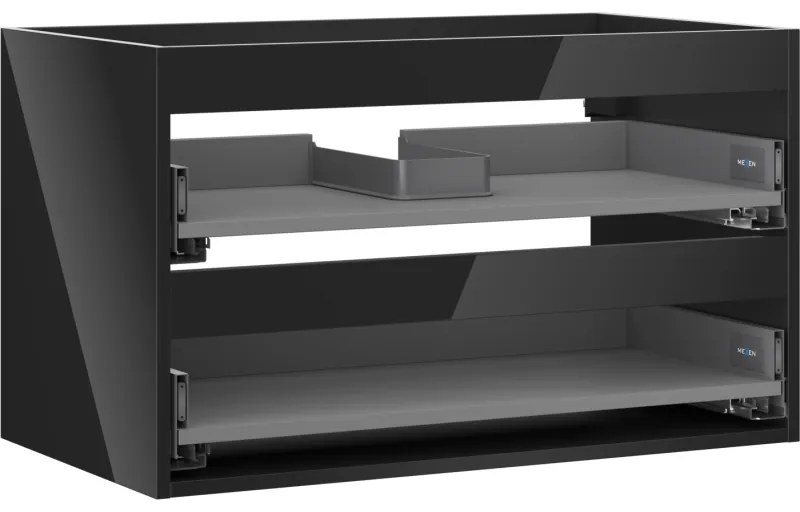 Mexen Box-A skříňka pod umyvadlo 80 cm, 2 zásuvky, černý lesk - 91AX0-0800-470-2-70