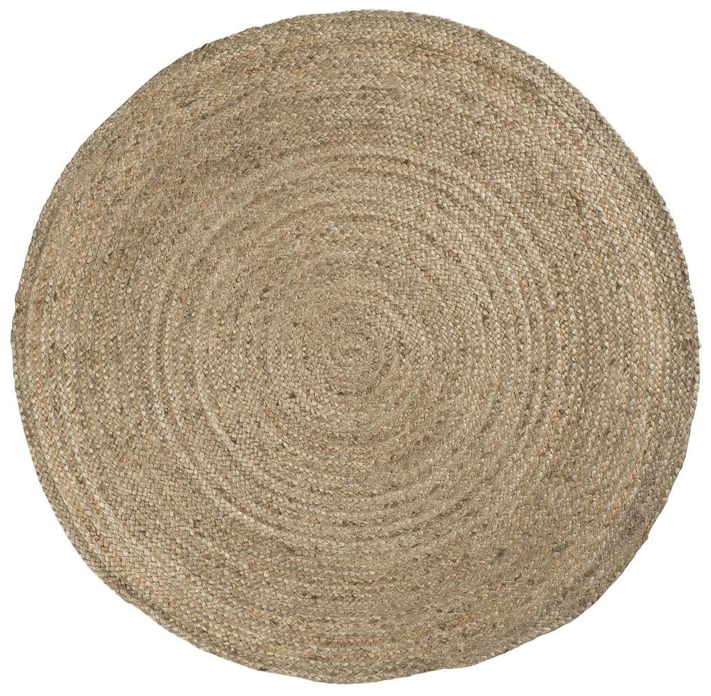 IB LAURSEN Jutový koberec Rug Round Jute Ø 220 cm, přírodní barva, textil