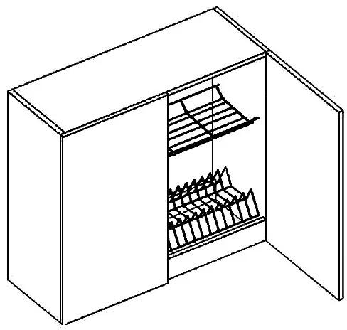 W80SU h. skříňka s odkapávačem PREMIUM de LUX olše