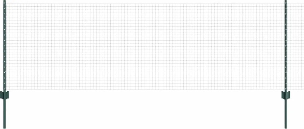 Svařovaná drátěná plotovina s tyčkami 100 x 0,8 m Zelená 3336543
