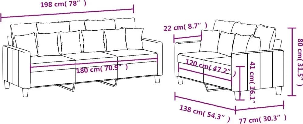 vidaXL 2dílná sedací souprava s poduškami textil [3201670] Barva: Světle žlutá