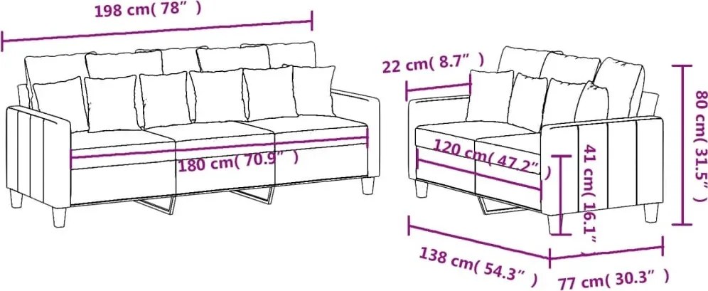 vidaXL 2dílná sedací souprava s poduškami textil [3201670] Barva: Tmavě šedá