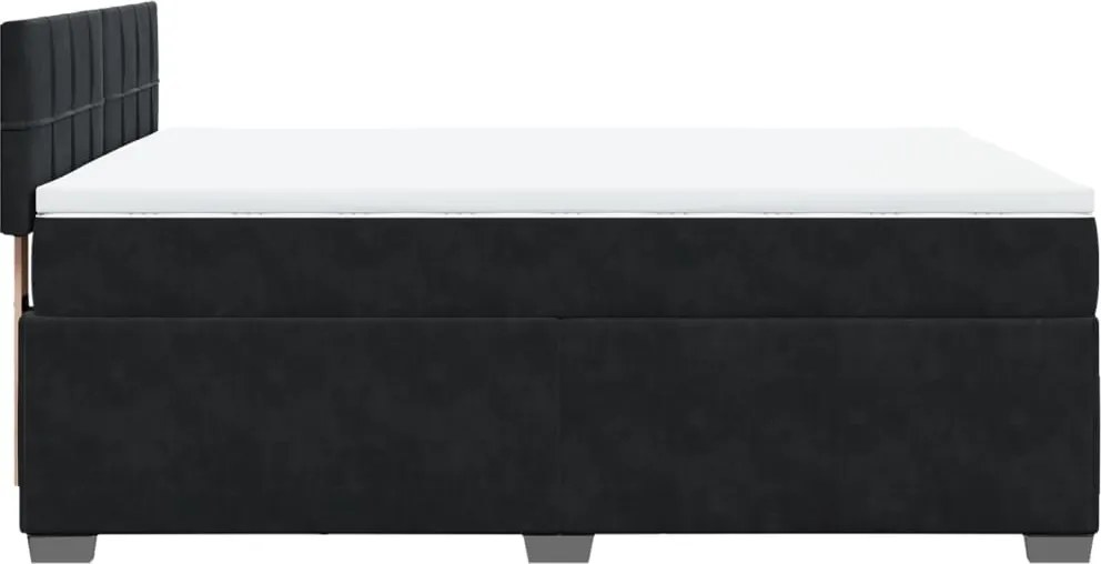 Box spring postel s matrací černá 140x200 cm samet 3288632