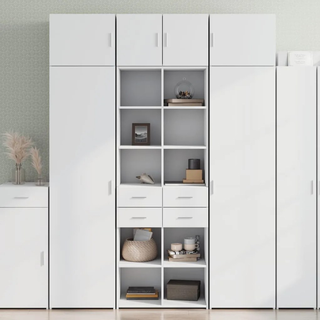 Skříň highboard bílá 70 x 42,5 x 185 cm kompozitní dřevo