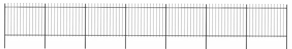 Zahradní plot s kopím nahoře ocelový 1172 x 150 cm černý 277635