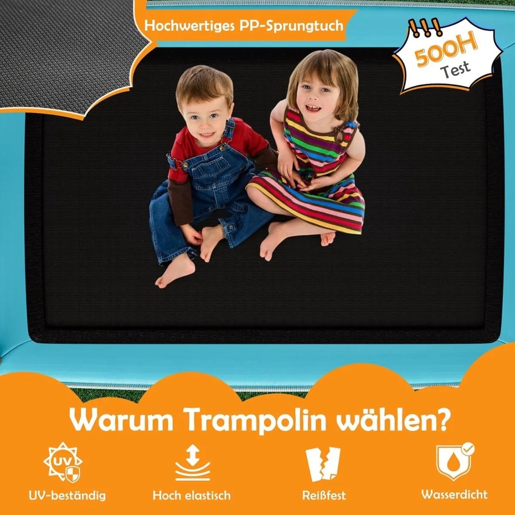 Costway 3-in-1 Dětská trampolína s houpačkou a horizontální tyčí