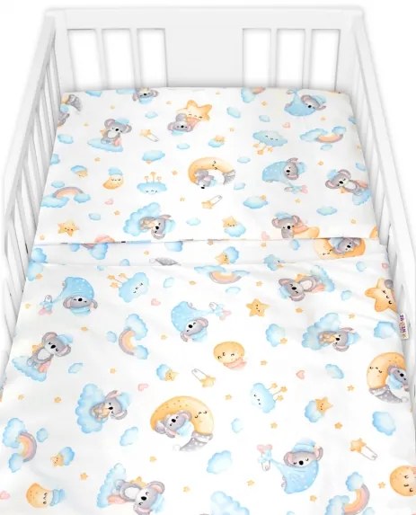 Povlečení do postýlky bavlna Premium Baby Nellys, 2D sada, Dreams Koala - modré Velikost povlečení: 135x100