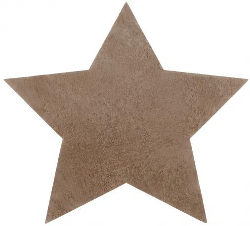 Moderní kusový koberec SHAPE 3148 Hvězda protiskluzový vhodný k praní shaggy camel béžový Rozměr: 80x80 cm